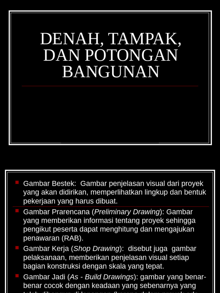 Materi Denah, Tampak, Potongan Dan Site Plan | PDF