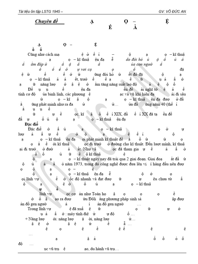 Chuyen de Cach Mang KHCN Va Xu the Toan Cau Hoa | PDF