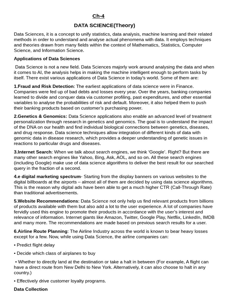 Ch-4 Data Science | PDF | Comma Separated Values | Data Science