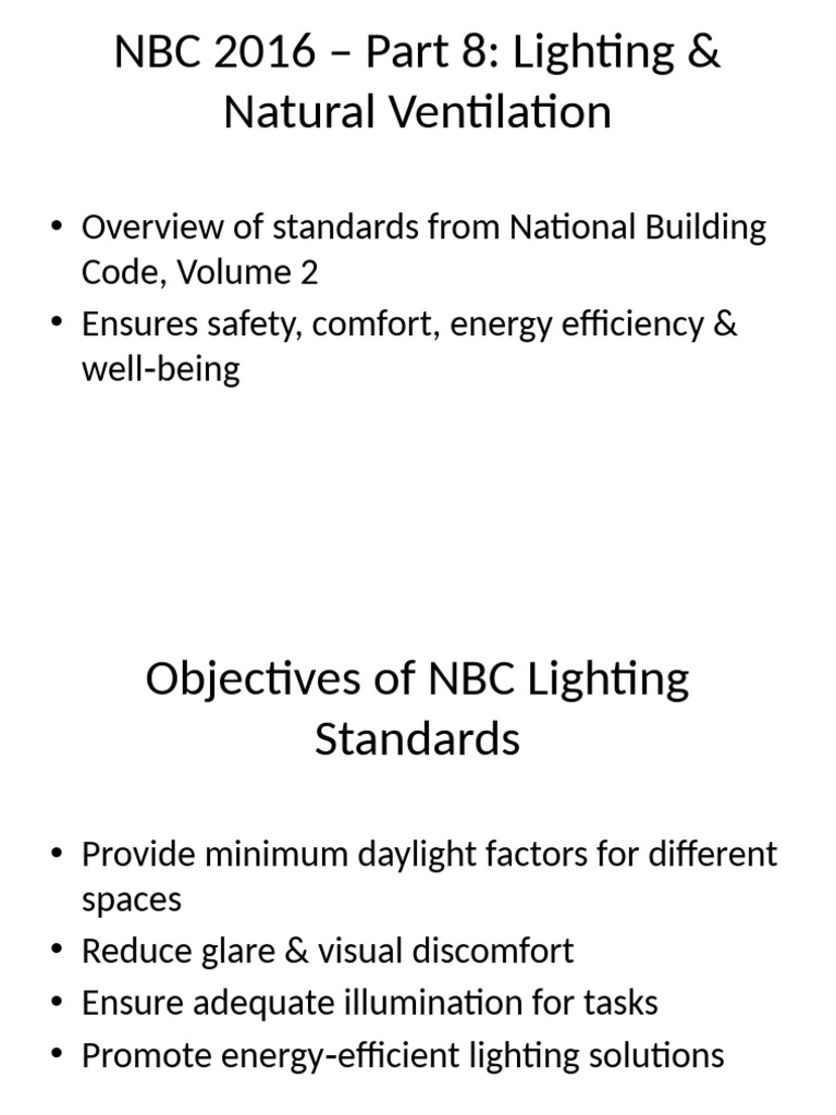 NBC Lighting Natural Ventilation Presentation | PDF