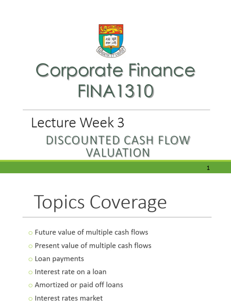 FINA1310 Week 3 Discounted Cash Flow Valuation | PDF | Present Value ...