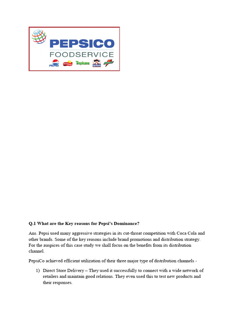 PepsiCo's Distribution Strategies Explained | PDF | Pepsi Co | Inventory