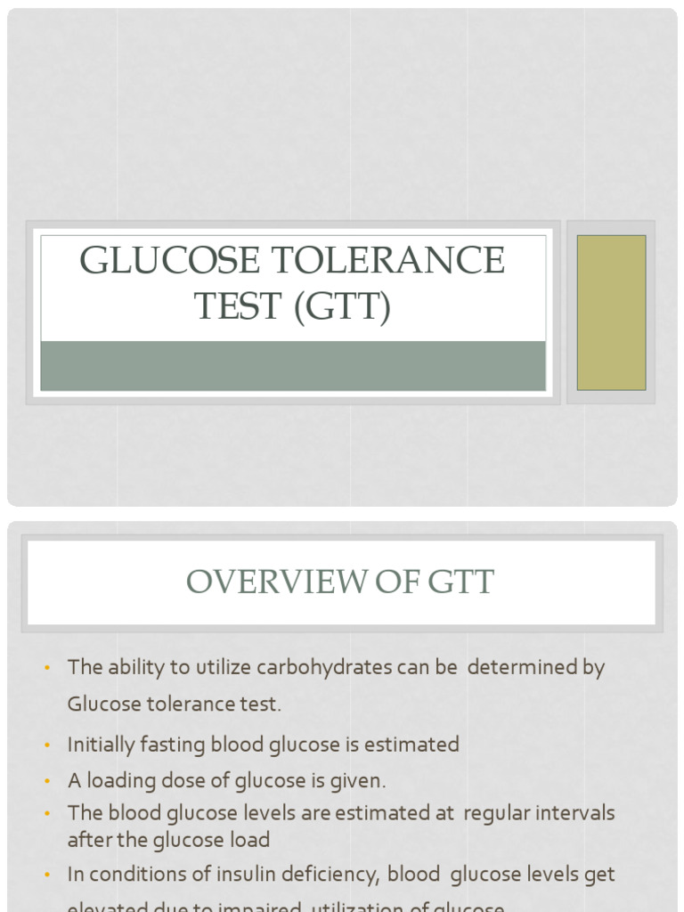 Glucose Tolerance Test Overview | PDF | Prediabetes | Diabetes