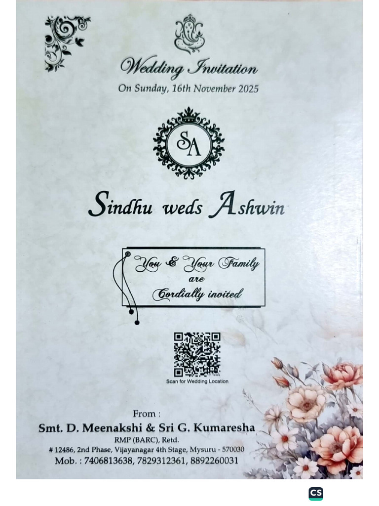 Sindhu Weds Ashwin | PDF