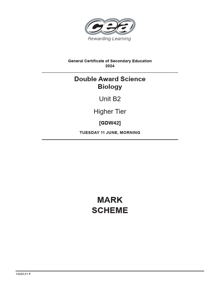 GCSE-Science Double Award-584-Summer2024-Higher Tier, Unit B2_ Biology ...