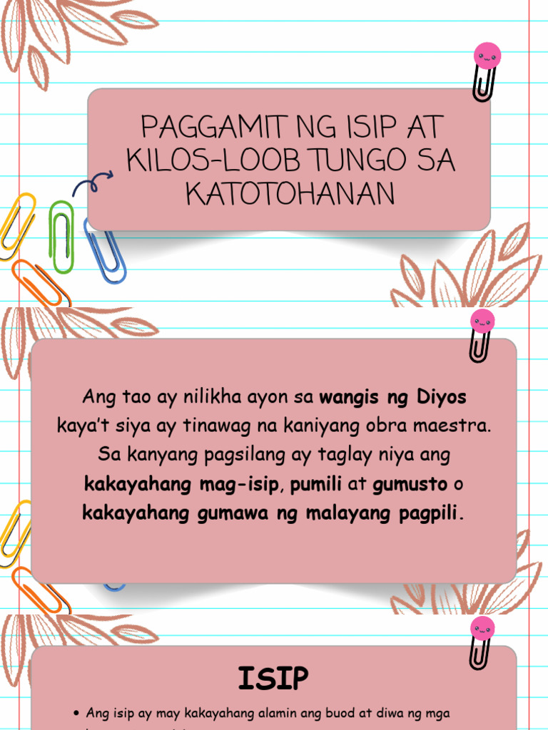 Paggamit NG Isip at Kilos Loob | PDF