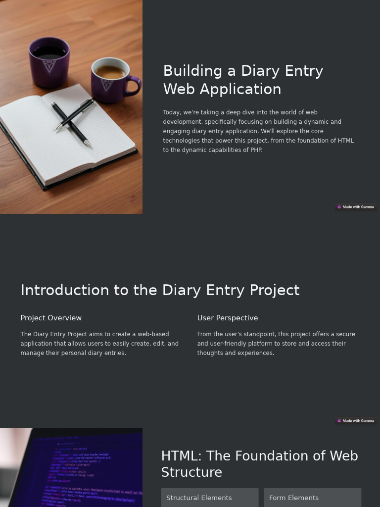 Build a Dynamic Diary Entry App | PDF | Html | World Wide Web