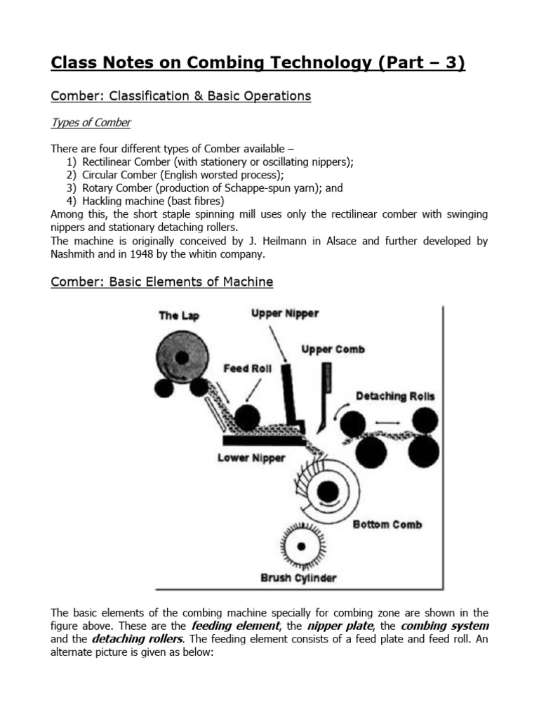 Class Notes Combing Process Part-3 | PDF