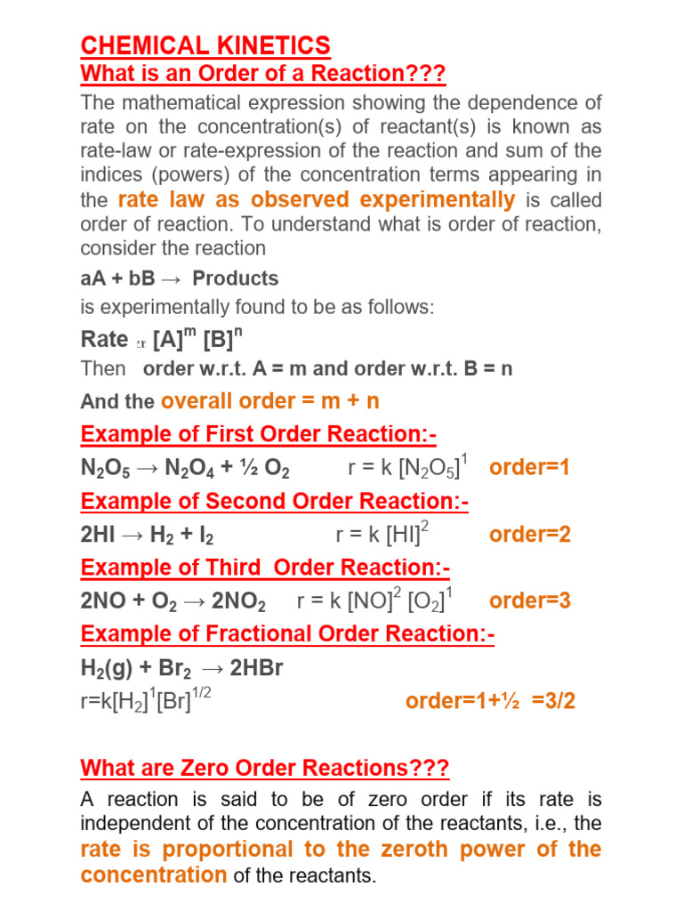Chemical Kinetics Part 2 | PDF | Reaction Rate | Chemical Reactions