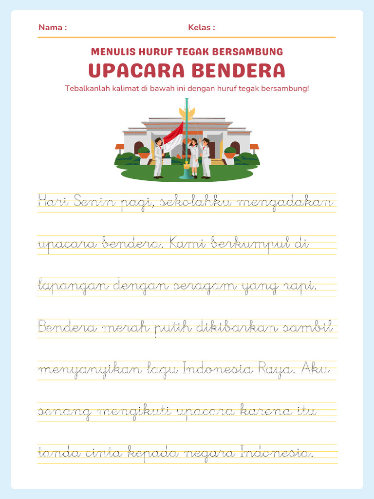 Menulis Huruf Tegak Bersambung Lagu Indonesia Raya | PDF