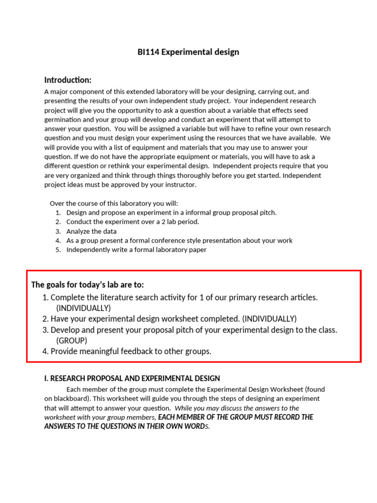 Seed Germination Experiment Design Guide | PDF | Experiment | Design Of ...