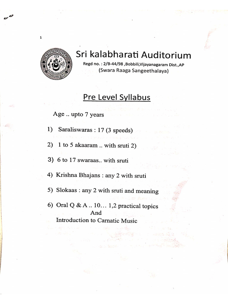 Pre Level Syllabus | PDF