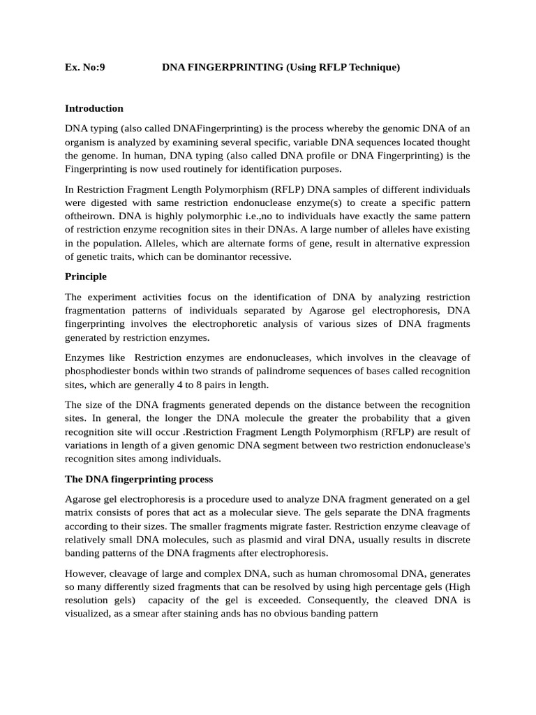 exp 9 | PDF | Agarose Gel Electrophoresis | Gel Electrophoresis