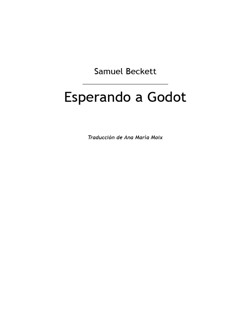 Esperando a Godot Samuel Beckett | PDF
