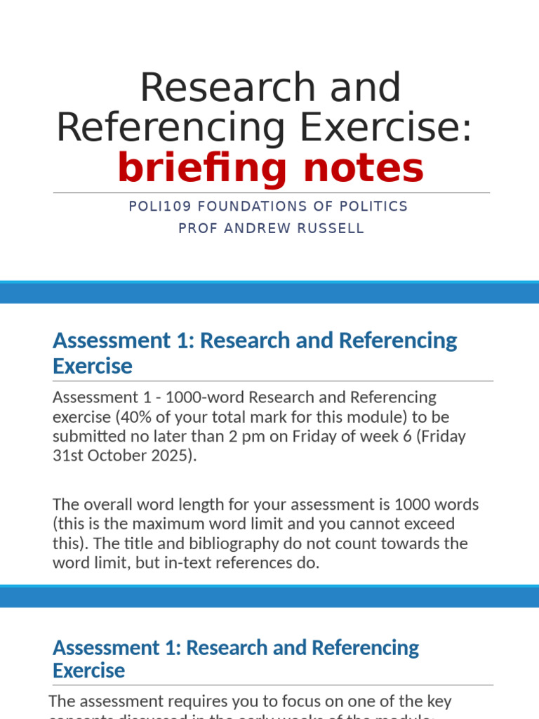Research and Referencing Exercise Guidance - AR-1 | PDF