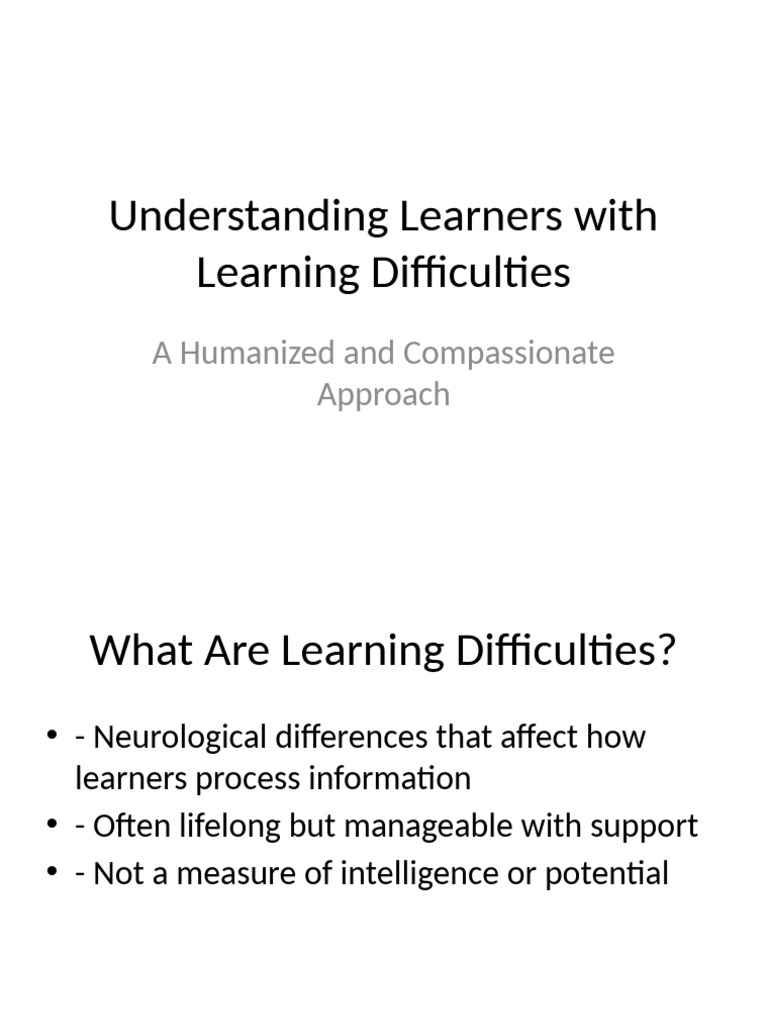 Understanding Learners With Learning Difficulties Pdf
