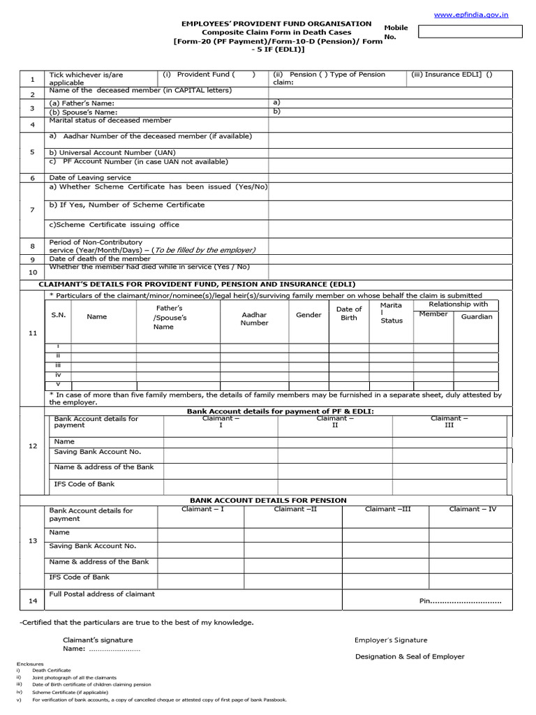 EPF Form | PDF | Pension | Employee Benefits