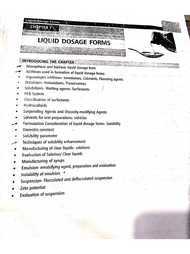 Liquid Dosage Forms | PDF