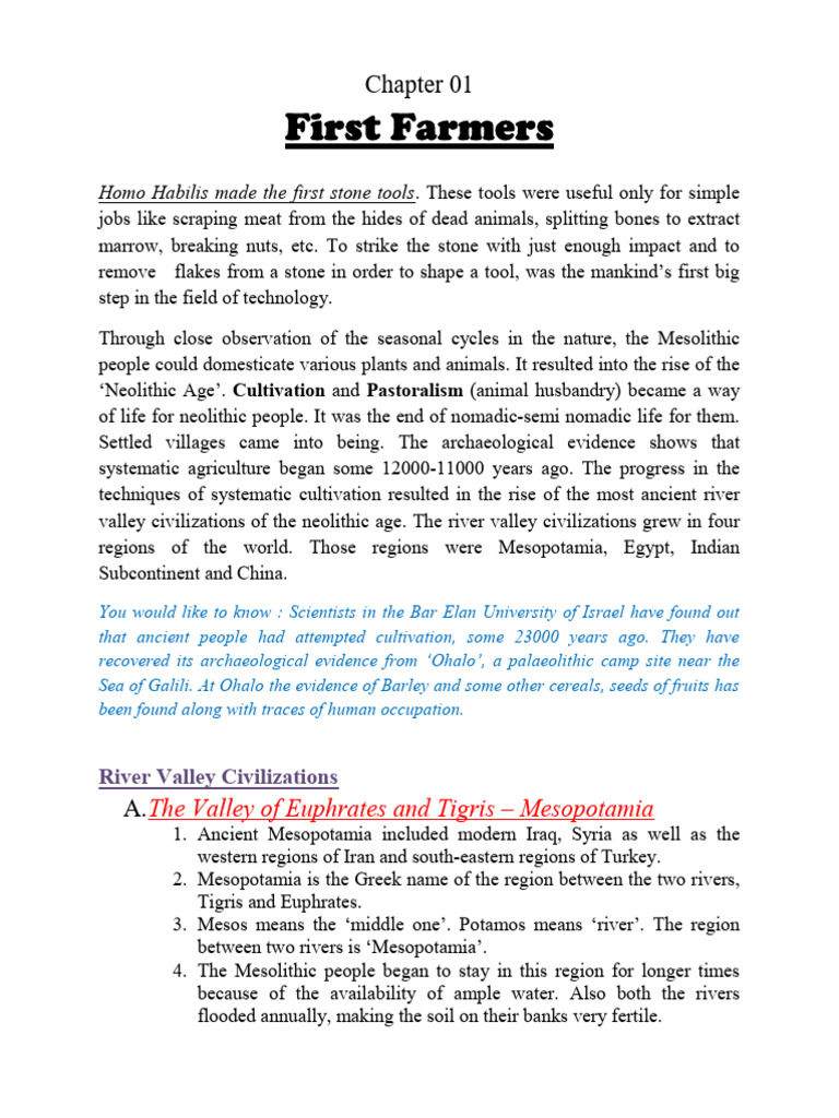 Chapter 01 First Farmer | PDF | Pottery | Neolithic