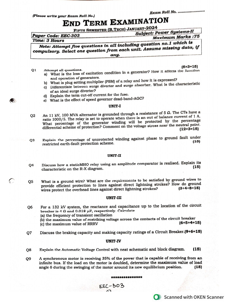 PS-II End Sem Paper 2024 | PDF