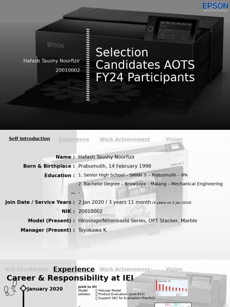 AOTS FY24 Candidate Profile: Hafash Noorfizir | PDF | Cognition