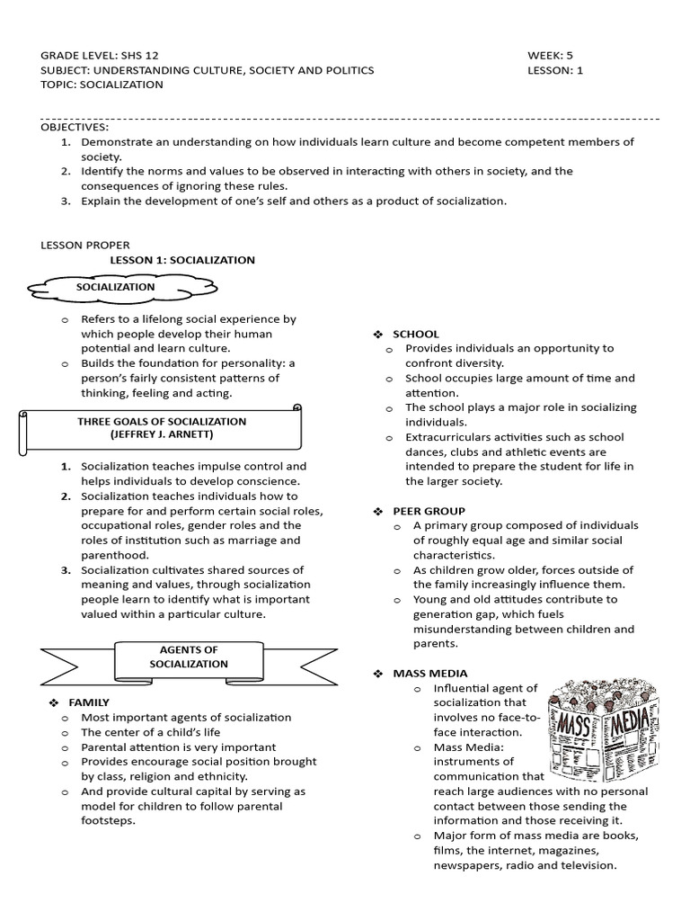 WEEK-5-LESSON-1 | PDF | Socialization | Psychological Concepts