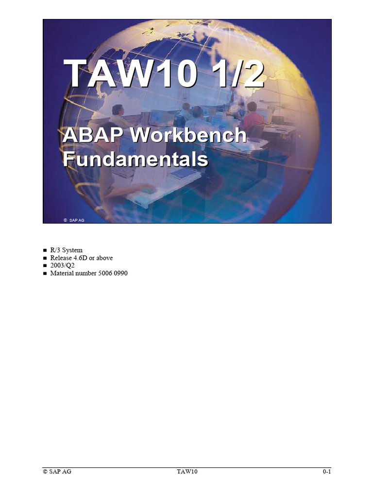 ABAP Workbench Fundamentals Course | PDF | Ibm Db2 | Computer Architecture