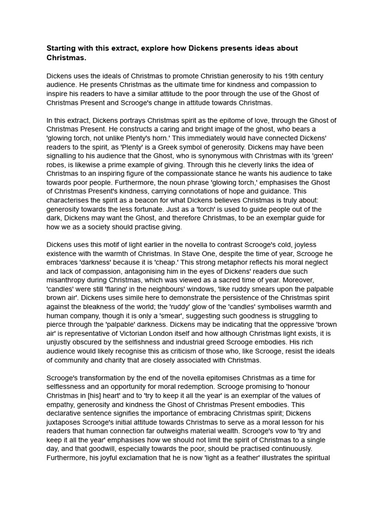 Grade 9 A Christmas Carol Essay - Christmas | PDF | Ebenezer Scrooge ...