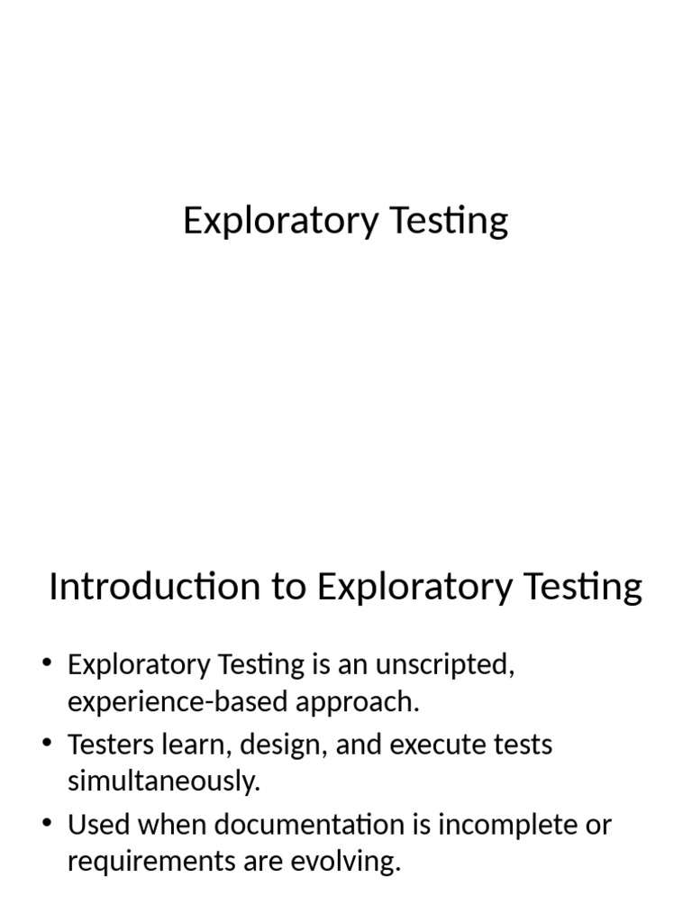 Comprehensive Guide to Exploratory Testing | PDF | Software Testing ...