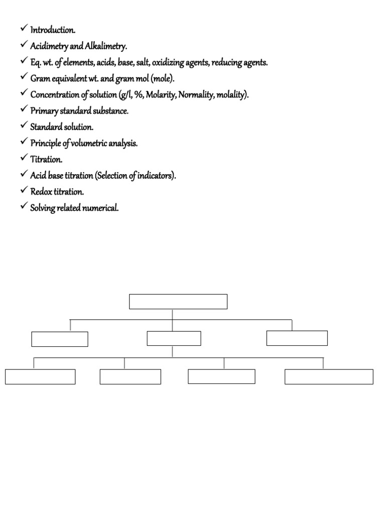 Volumetric Analysis in Chemistry Guide | PDF | Titration | Chemistry