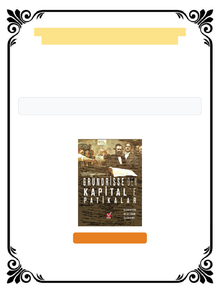 Grundrisse den Kapital e Patikalar 1st Edition Ozgur Ozturk Melda Yaman ...