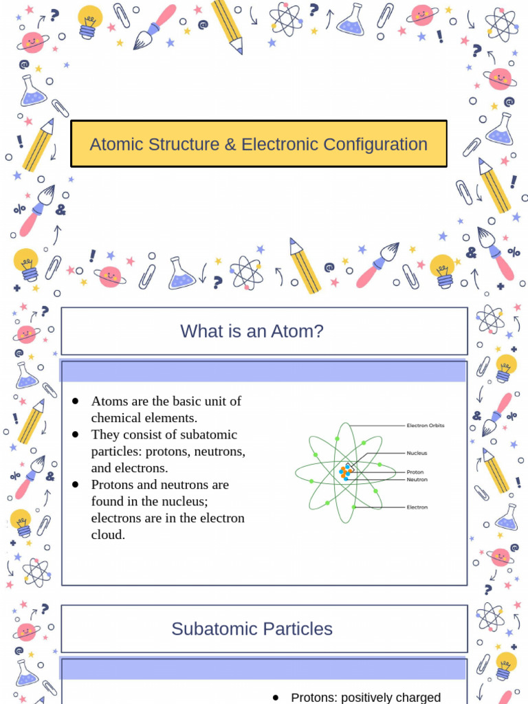 Atomic Structure and Electron Configurations | PDF | Atoms | Proton