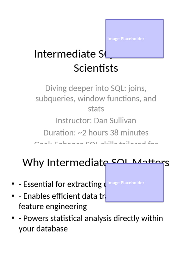 Intermediate SQL With Visuals Presentation | PDF | Sql | Data Management