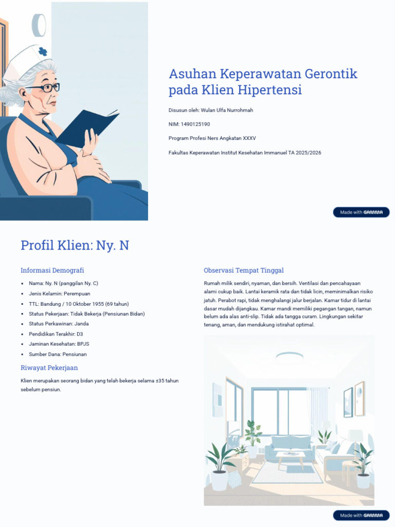 Asuhan Keperawatan Gerontik Pada Klien Hipertensi | PDF