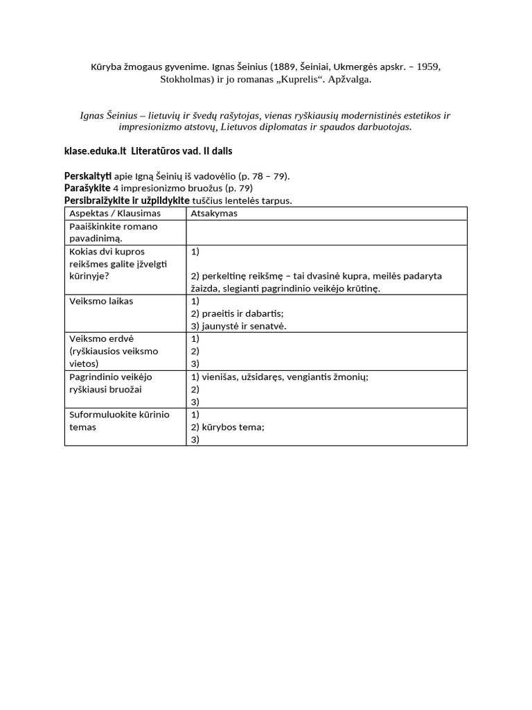 I A Seinius Kuprelis 1 | PDF