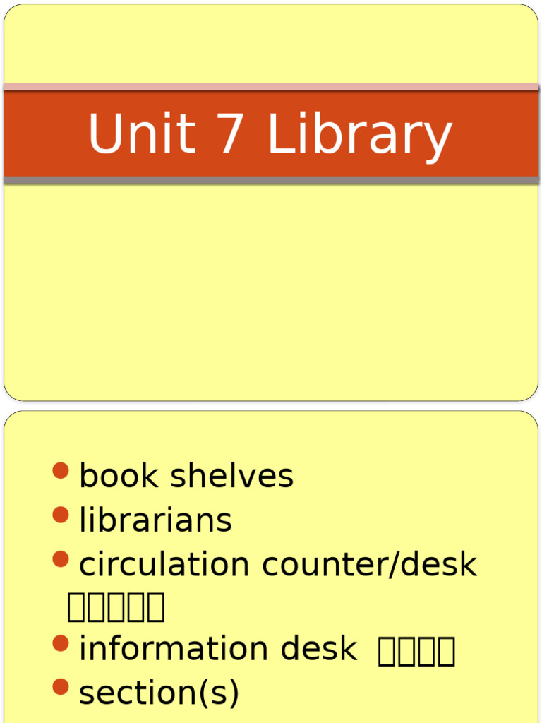7-Unit 15 Library | PDF