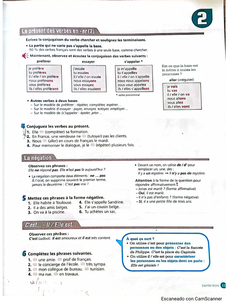 LES VERBES AU PRESENT DE L´INDICATIF | PDF