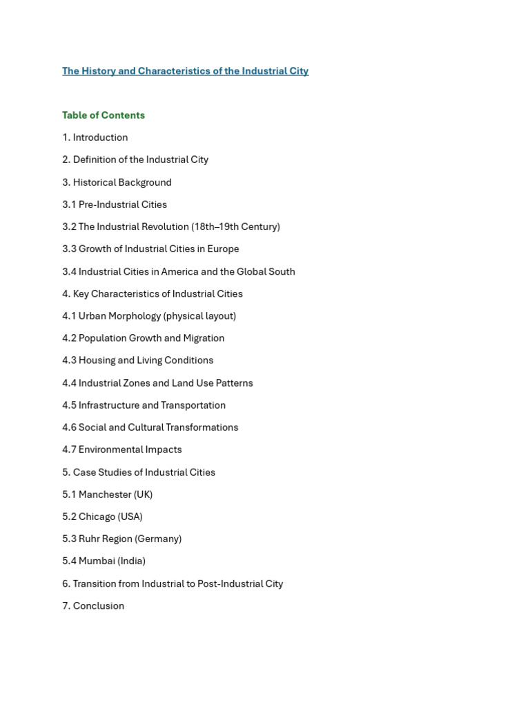 Industrial Cities: History and Features | PDF | City | Industrial ...