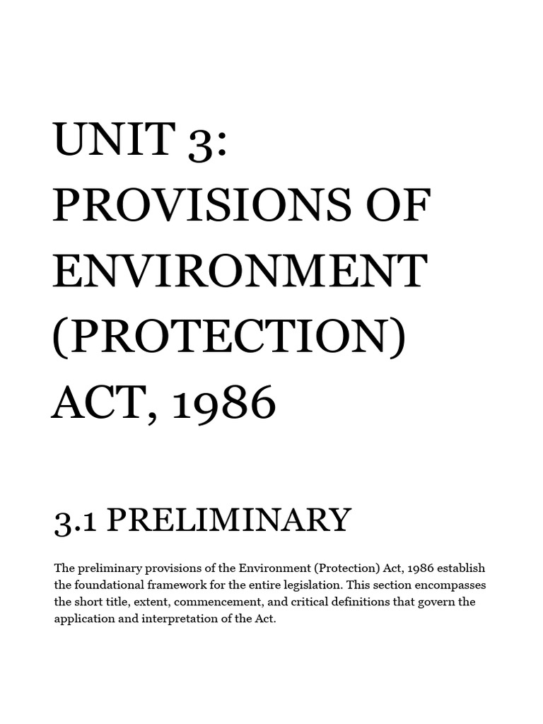 Overview of Environment Protection Act 1986 | PDF | Dangerous Goods ...