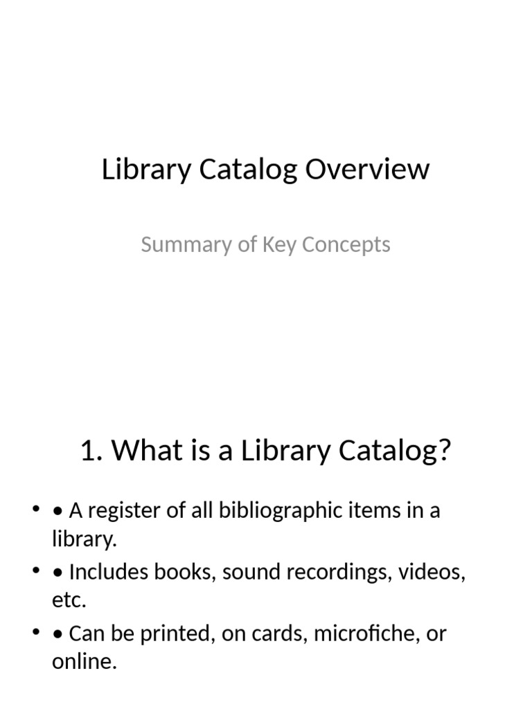 Library Catalogs: Overview & Features | PDF
