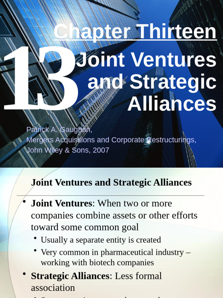 Chapter Thirteen Joint Ventures and Strategic Alliances | PDF | Joint ...