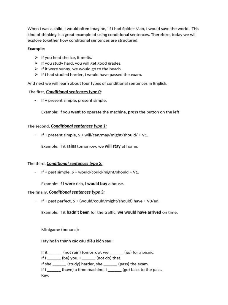 Conditional Sentences A2.2 | PDF