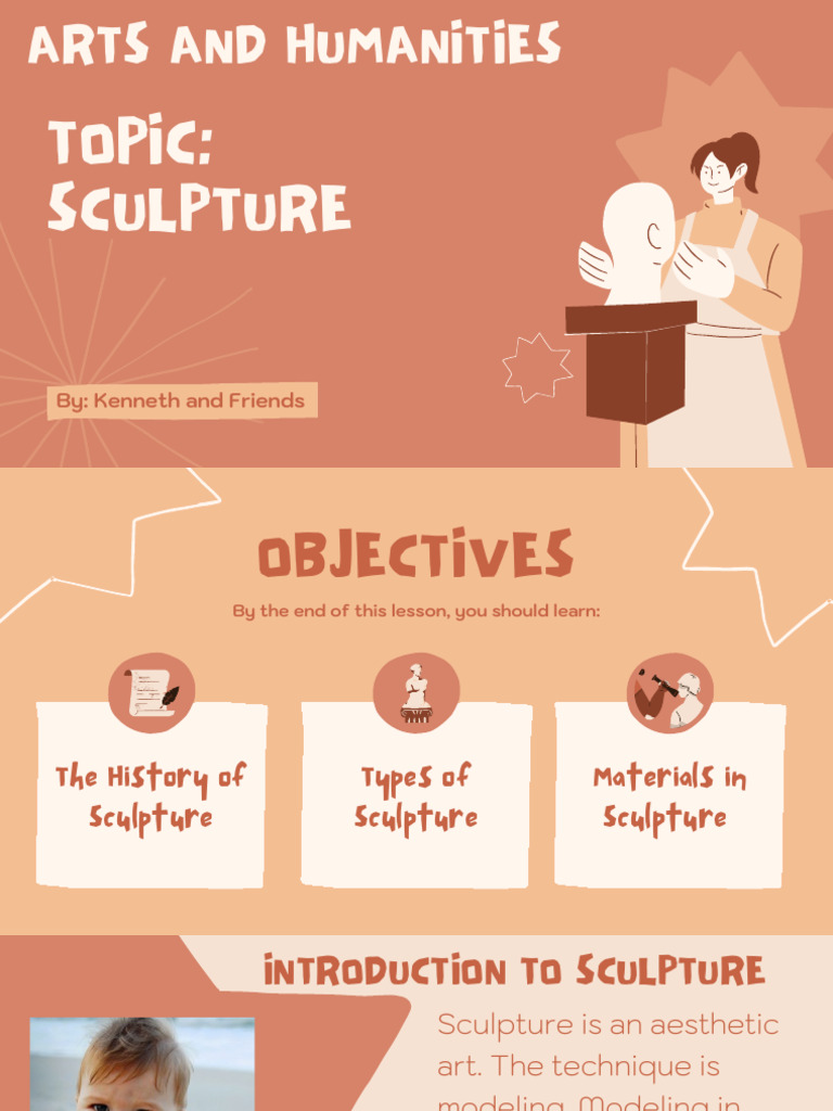 Sculpture Visual Arts Presentation in Pink and Coral Hand Drawn Style ...
