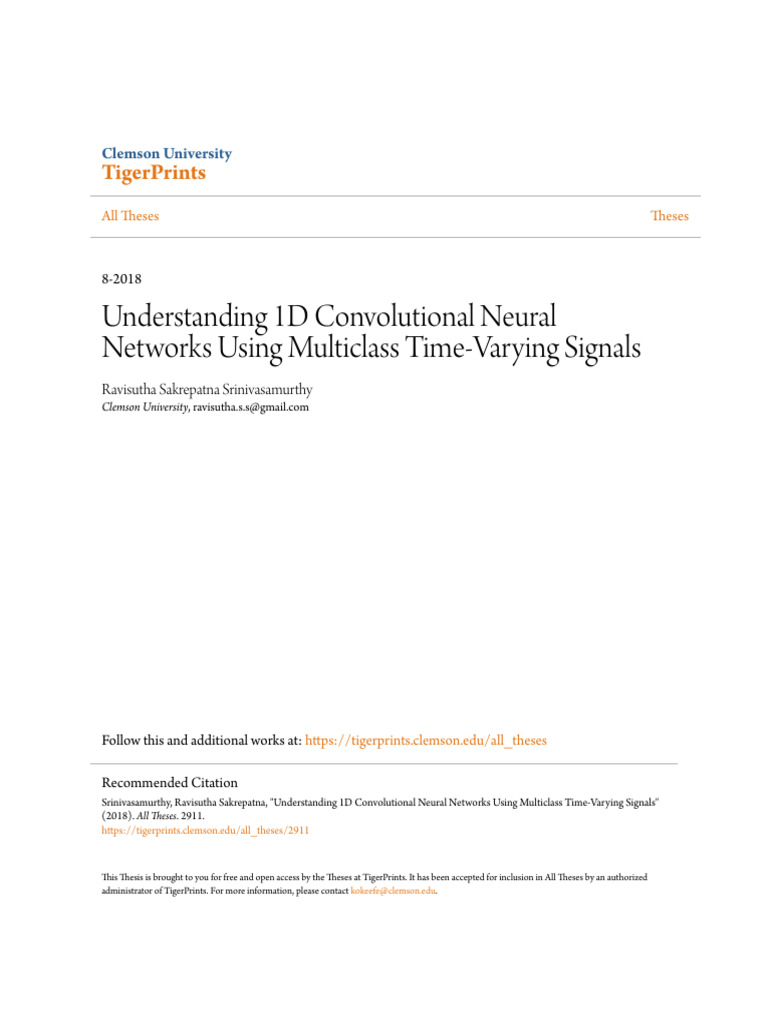 Understanding 1D Convolutional Neural Networks Using Multiclass T | PDF | Applied Mathematics ...