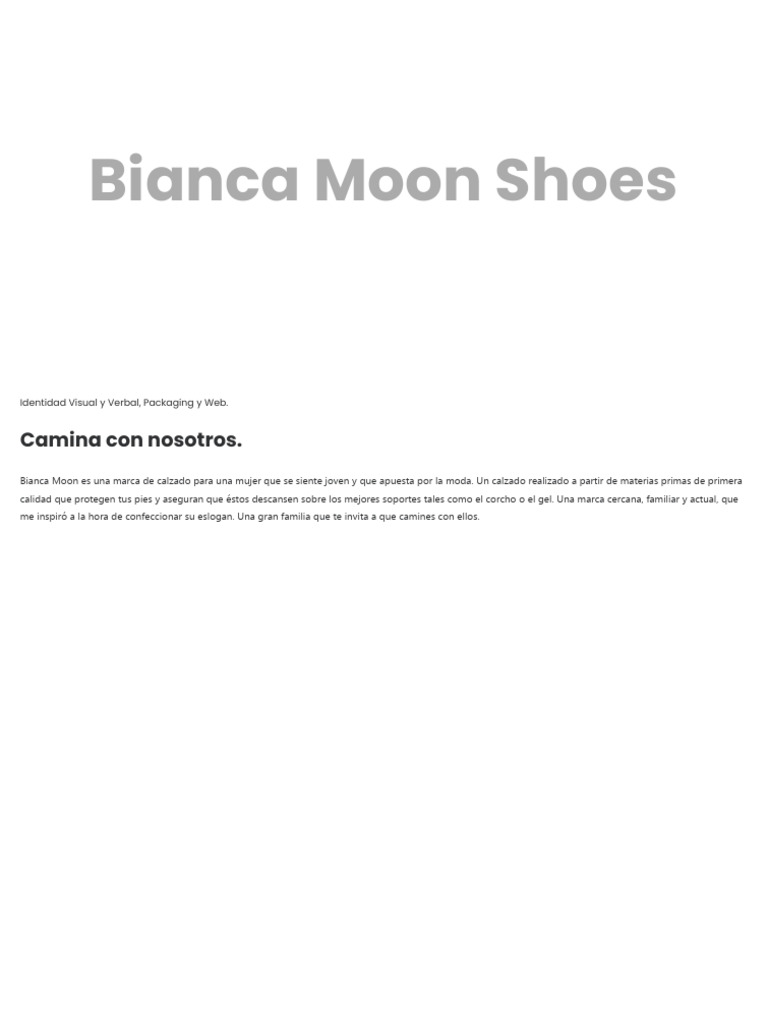 Calzado Bianca Moon: Moda y Comodidad | PDF