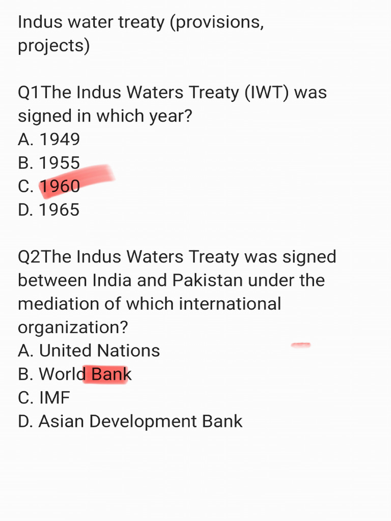 Indus Water Treaty | PDF