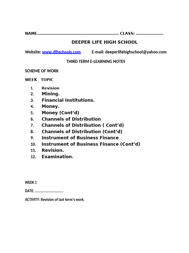 Ss1 3rd Term Econs E-notes | PDF | Money | Debenture