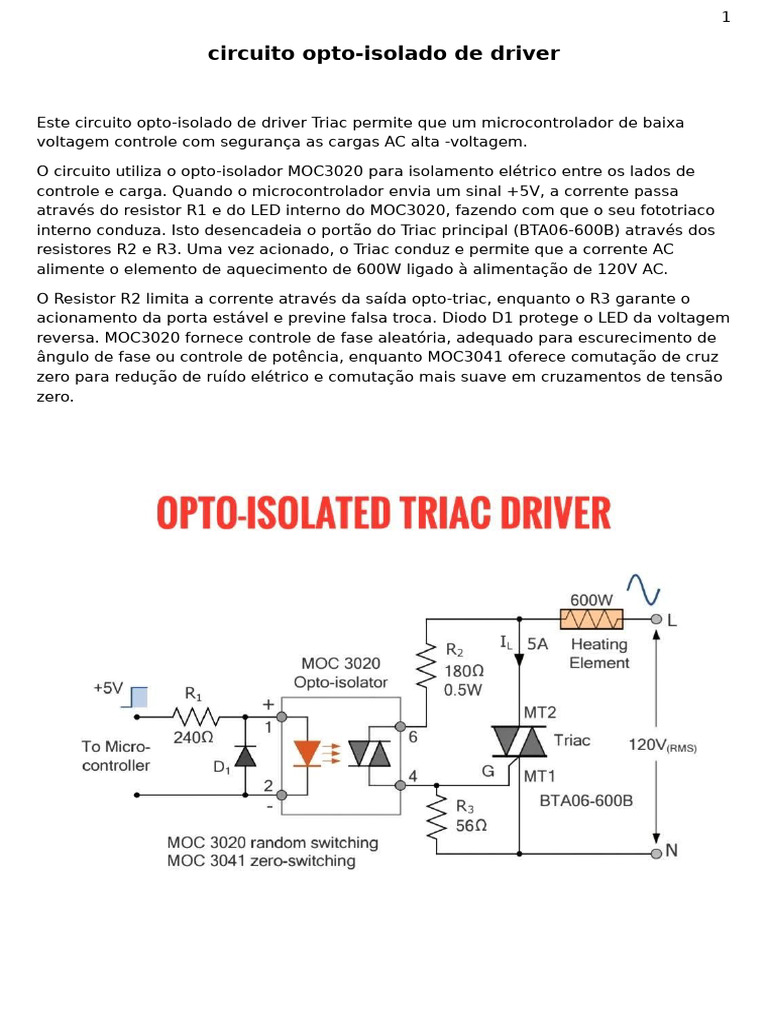 Circuito Opto-Isolado de Driver | PDF