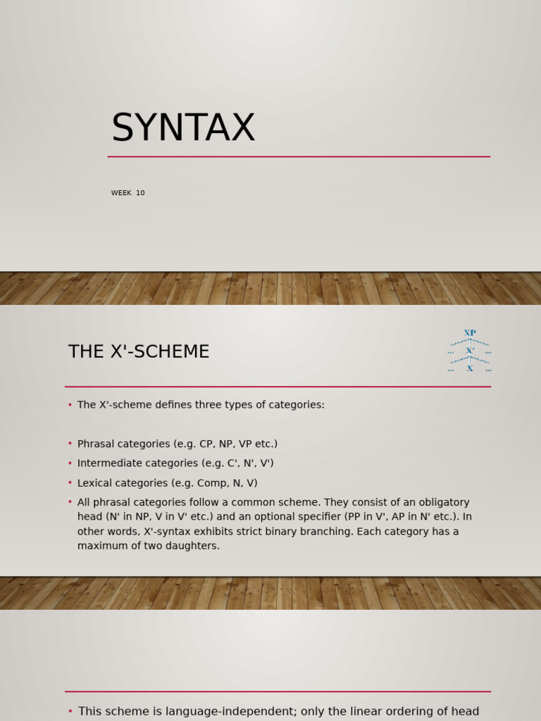 Syntax X- Bar | PDF | Phrase | Adjective