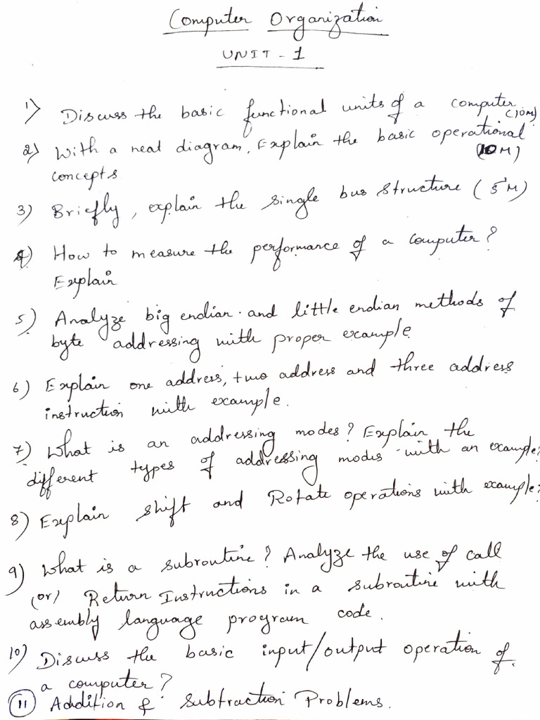 CO Question Bank Sindhu Mam | PDF